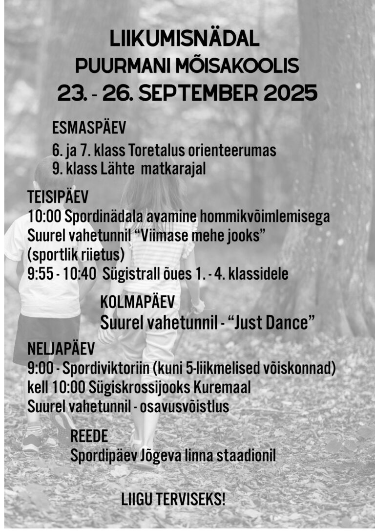 Liikumisnädal – Puurmani Mõisakool